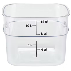 STORAGE CONTAINER POLYCARBONATE SQUARE CLEAR - 12Lt CAMBRO - McCater